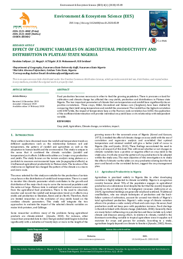(PDF) Environment & Ecosystem Science (EES