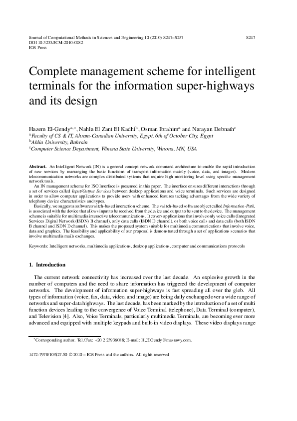 (PDF) Complete management scheme for intelligent terminals for the information super-highways ...