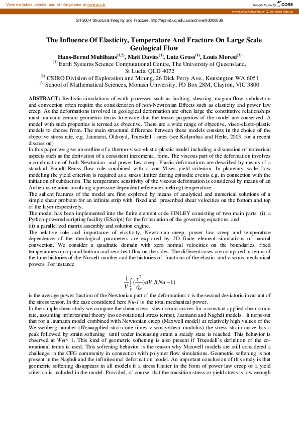 (PDF) The influence of elasticity, temperature and fracture on large ...
