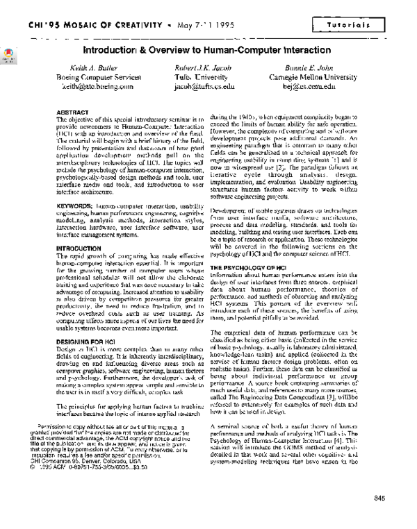 (PDF) Introduction and overview to human-computer interaction