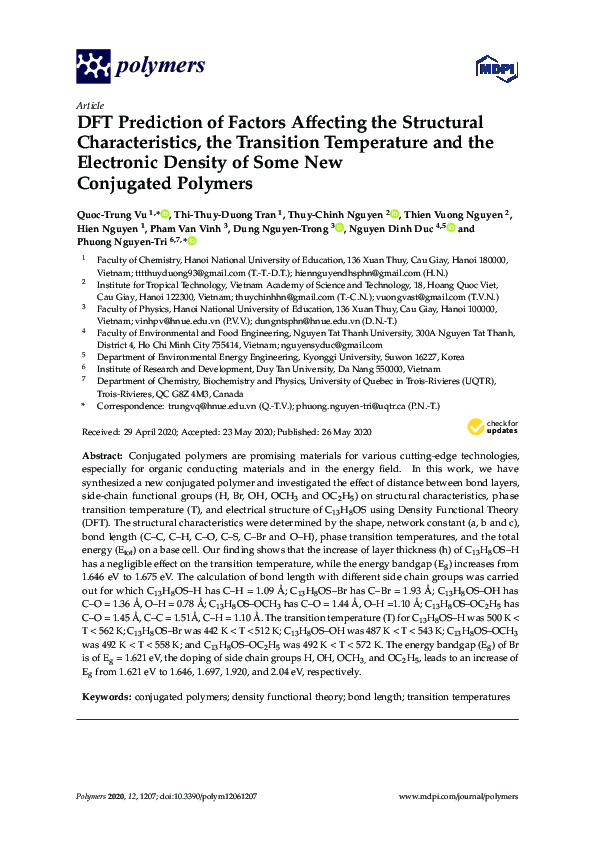 (PDF) DFT Prediction of Factors Affecting the Structural ...