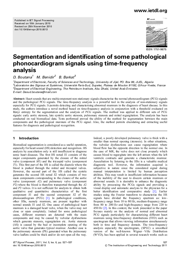 Pdf Segmentation And Identification Of Some Pathological
