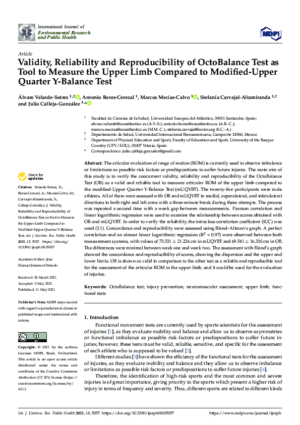 (PDF) Validity, Reliability and Reproducibility of OctoBalance Test as ...