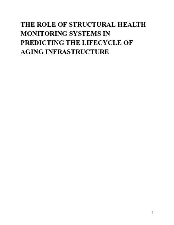 (PDF) THE ROLE OF STRUCTURAL HEALTH MONITORING SYSTEMS IN PREDICTING ...