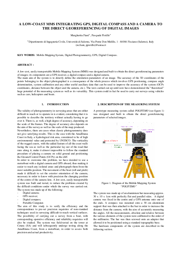 (PDF) A Low-Coast MMS Integrating GPS, Digital Compass and a Camera to ...