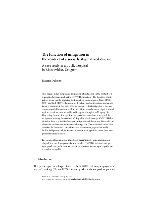 (PDF) The function of mitigation in the context of a socially ...
