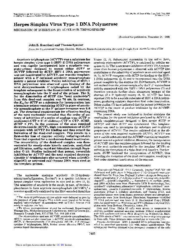 (PDF) Herpes simplex virus type 1 DNA polymerase