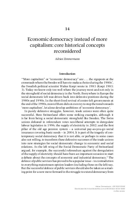(PDF) Economic democracy instead of more capitalism