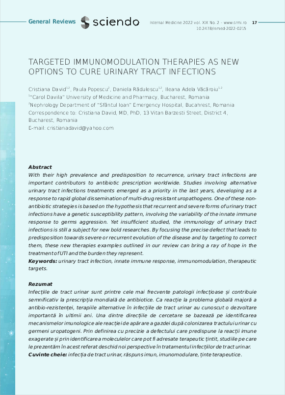 (PDF) Targeted Immunomodulation Therapies as New Options to Cure ...