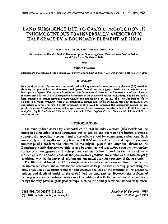 (PDF) Land subsidence due to gas/oil production in inhomogeneous transversally anisotropic half ...