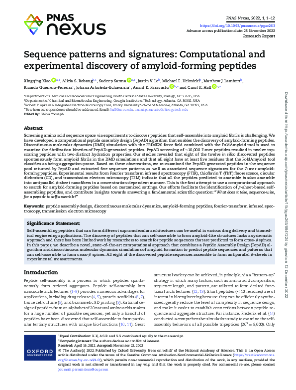 (PDF) Sequence patterns and signatures: Computational and experimental ...