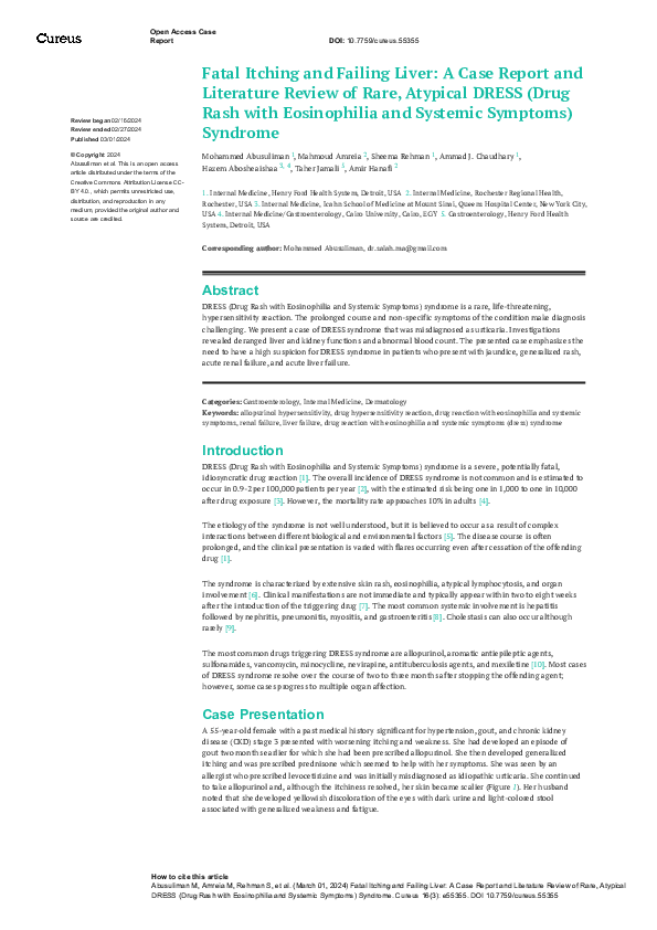(PDF) Fatal Itching and Failing Liver: A Case Report and Literature ...
