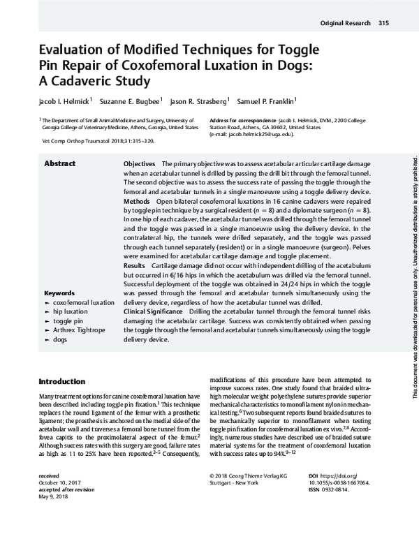(PDF) Evaluation of Modified Techniques for Toggle Pin Repair of ...