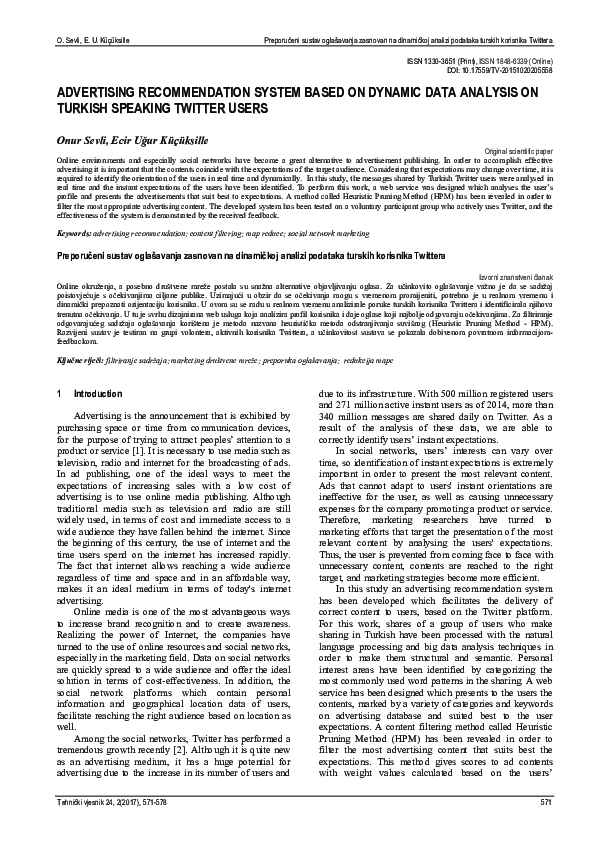 (PDF) Advertising recommendation system based on dynamic data analysis ...