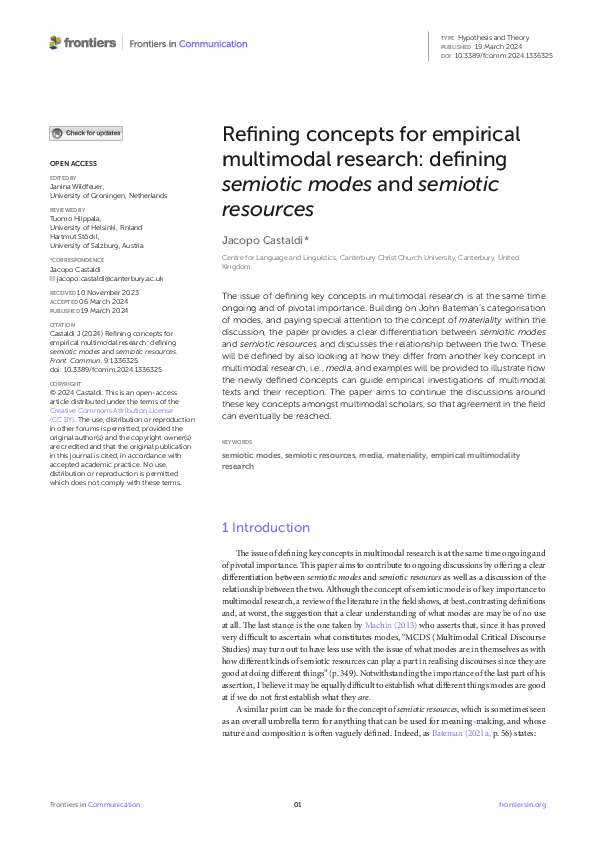 (PDF) Refining concepts for empirical multimodal research: defining ...