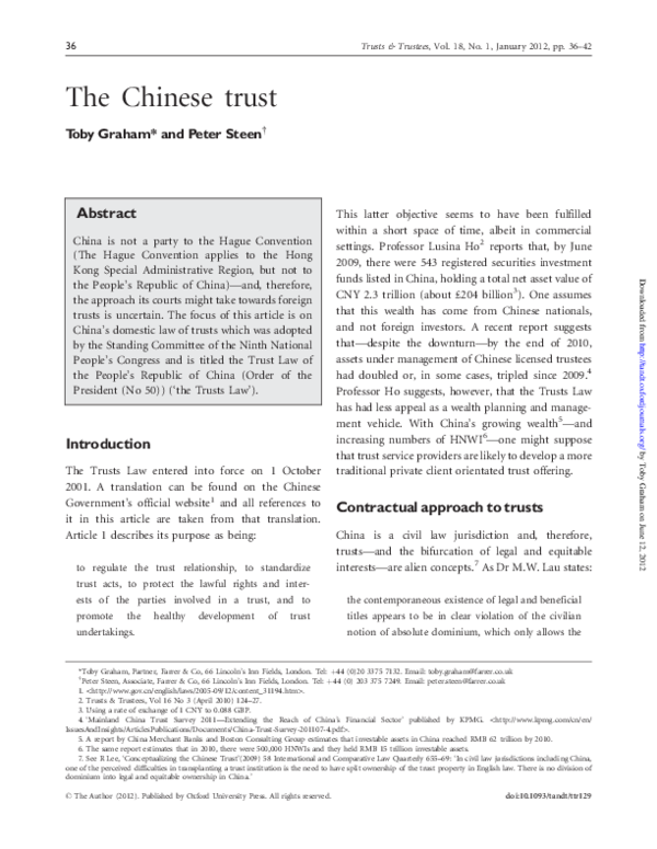 (PDF) The Chinese trust