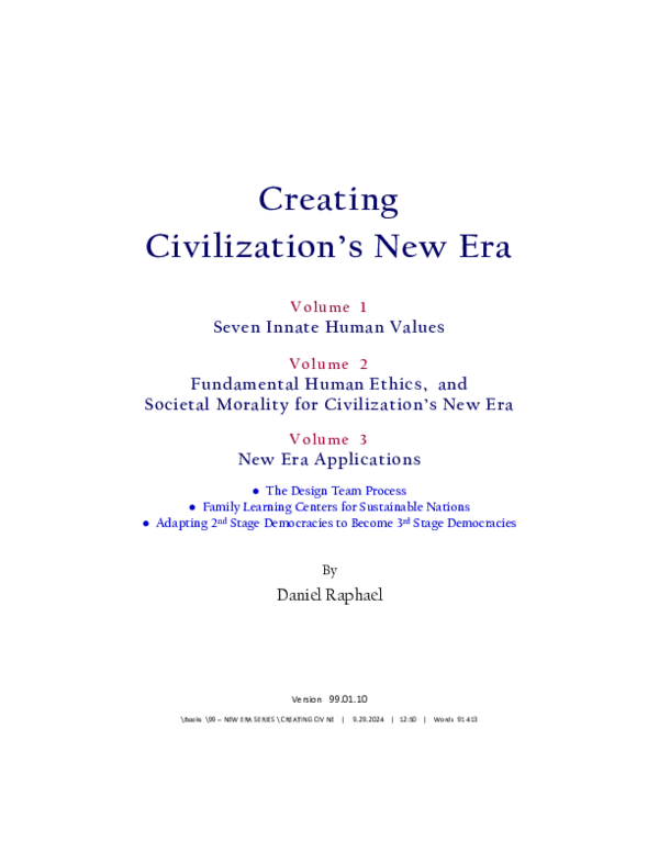 (PDF) CREATING CIVILIZATION'S NEW ERA