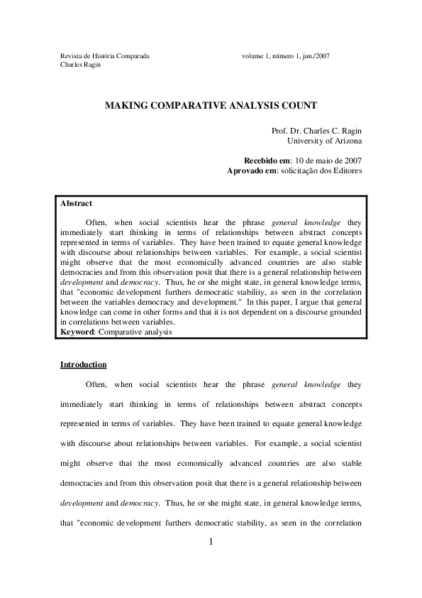 (PDF) Making comparative analysis count