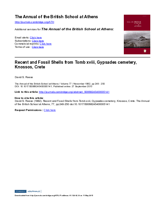 (PDF) Recent and Fossil Shells from Tomb xviii, Gypsades cemetery ...
