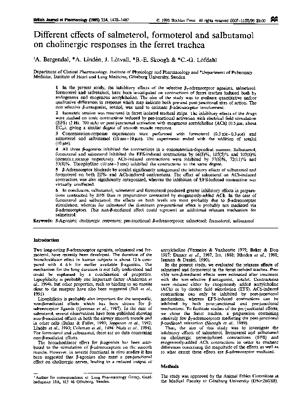 (PDF) Different effects of salmeterol, formoterol and salbutamol on ...