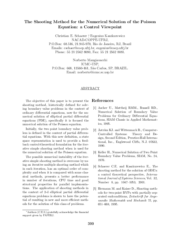 (PDF) The Shooting Method for the Numerical Solution of the Poisson ...