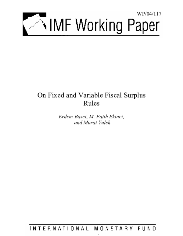 On Fixed and Variable Fiscal Surplus Rules