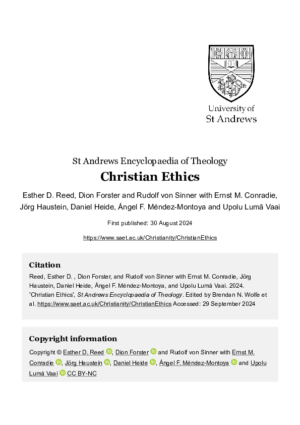 (PDF) Christian Ethics