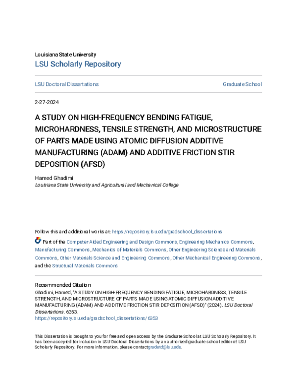 (PDF) A Study on High-Frequency Bending Fatigue, Microhardness, Tensile ...