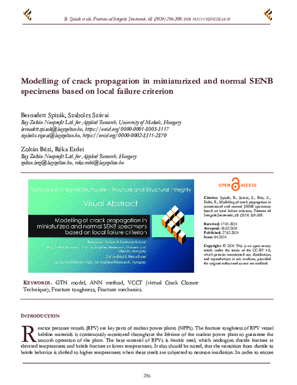 (PDF) Modelling of crack propagation in miniaturized and normal SENB specimens based on local ...