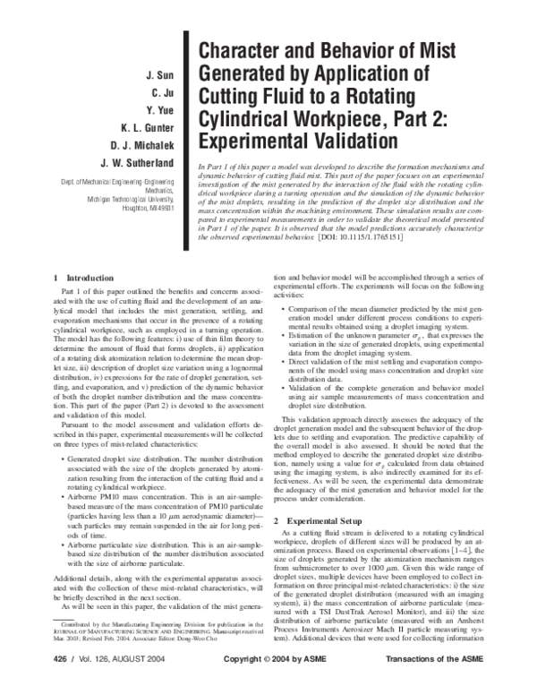 (PDF) Character and Behavior of Mist Generated by Application of ...