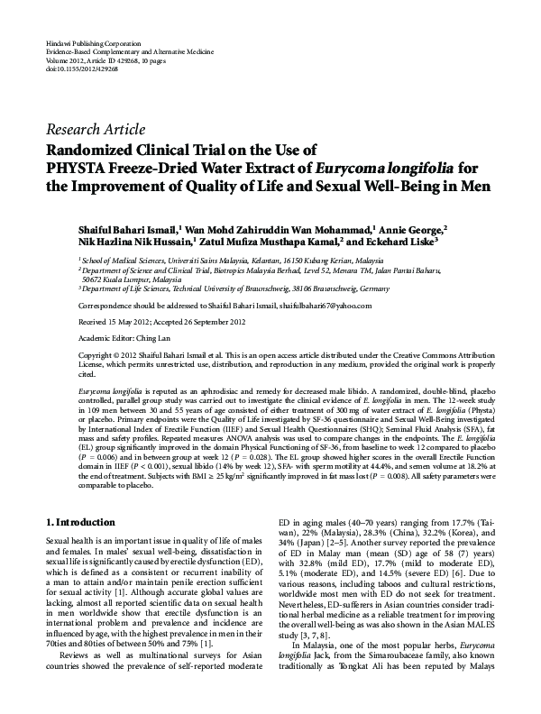 (PDF) Randomized Clinical Trial on the Use of PHYSTA Freeze-Dried Water ...