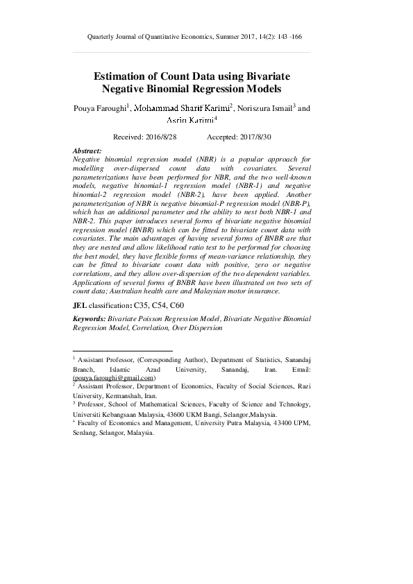 (PDF) Estimation of Count Data using Bivariate Negative Binomial ...