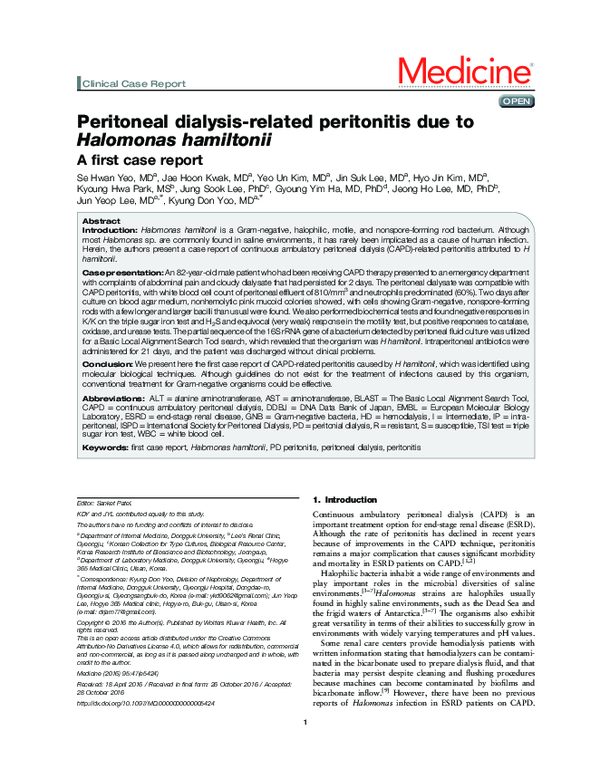 (PDF) Peritoneal Dialysis-Related Peritonitis due to Melioidosis: A ...