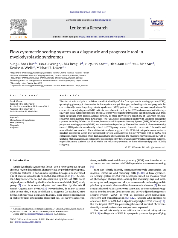 (PDF) Flow cytometric scoring system as a diagnostic and prognostic ...