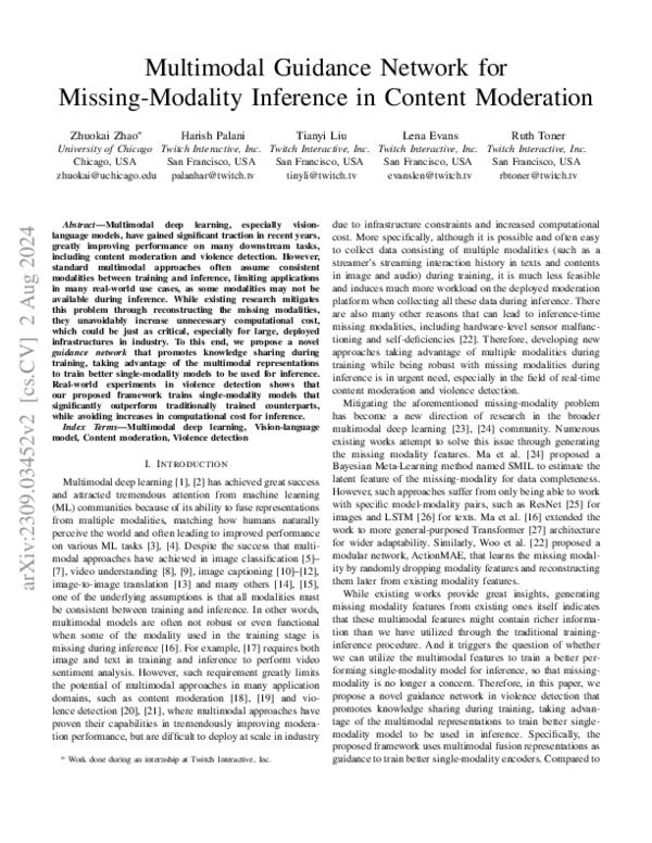 Pdf Multi Modality Guidance Network For Missing Modality Inference