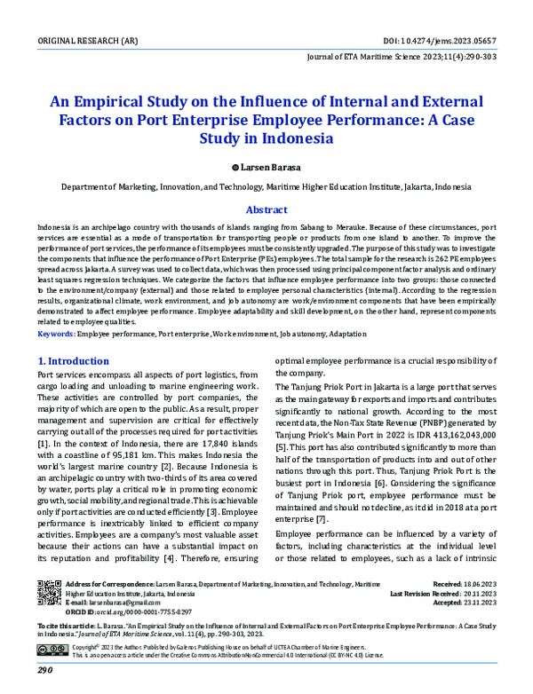 (PDF) An Empirical Study on the Influence of Internal and External ...