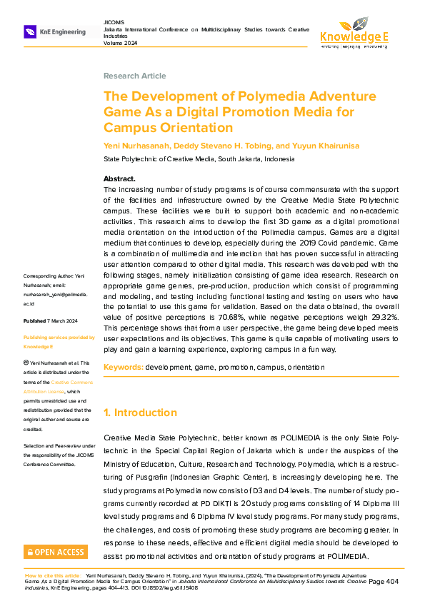 (PDF) The Development of Polymedia Adventure Game As a Digital ...