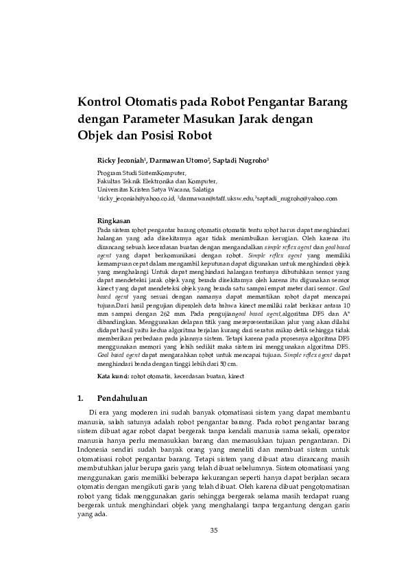 (PDF) Kontrol Otomatis pada Robot Pengantar Barang dengan Parameter ...