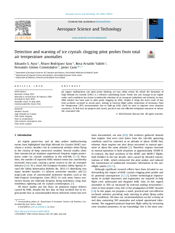 (PDF) Detection and warning of ice crystals clogging pitot probes from ...