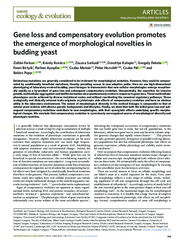 (PDF) Gene loss and compensatory evolution promotes the emergence of ...