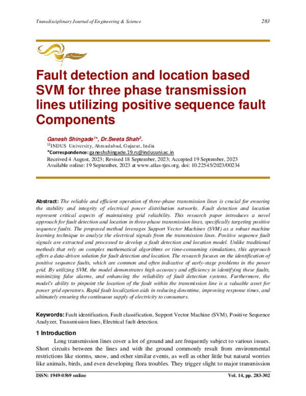(PDF) Fault Detection and Location Based SVM for Three Phase Transmission Lines Applying ...