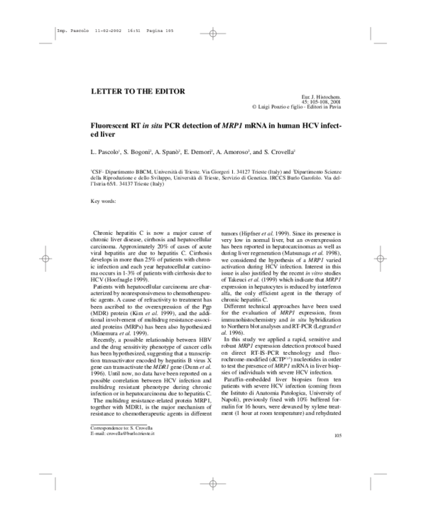 (PDF) Fluorescent RT in situ PCR detection of MRP1 mRNA in human HCV ...