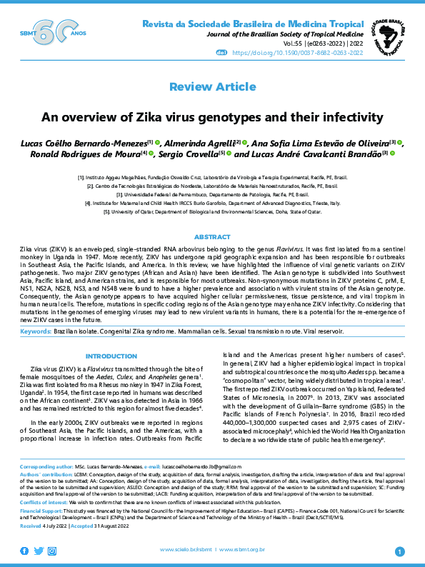(PDF) An overview of Zika virus genotypes and their infectivity