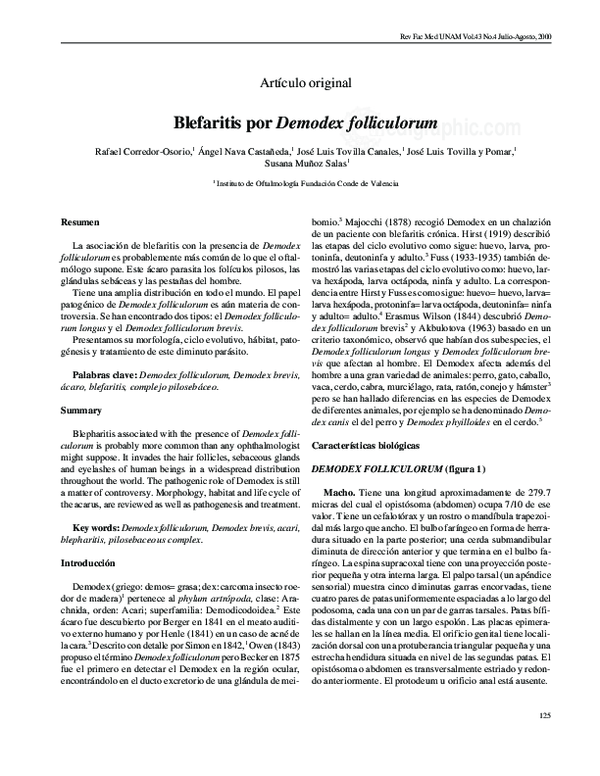 (PDF) Blefaritis por Demodex folliculorum