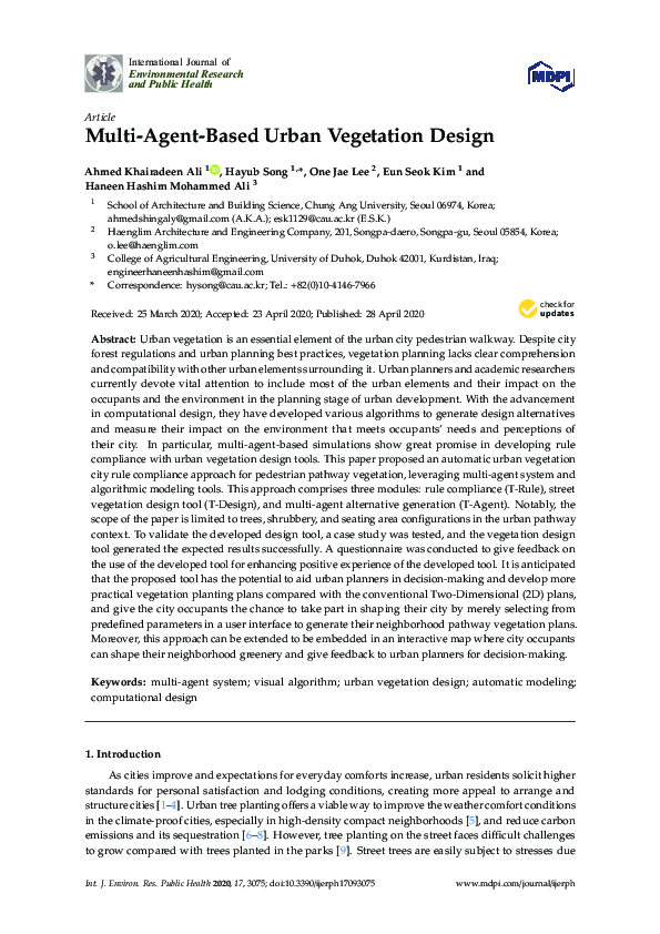 (PDF) Multi-Agent-Based Urban Vegetation Design