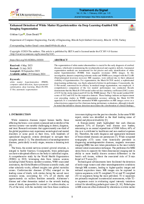 (PDF) Enhanced Detection of White Matter Hyperintensities via Deep Learning-Enabled MR Imaging ...