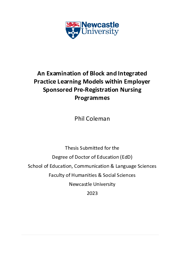 (PDF) An Examination of Block and Integrated Practice Learning Models ...