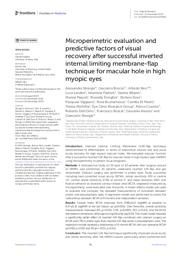 (PDF) Microperimetric evaluation and predictive factors of visual ...