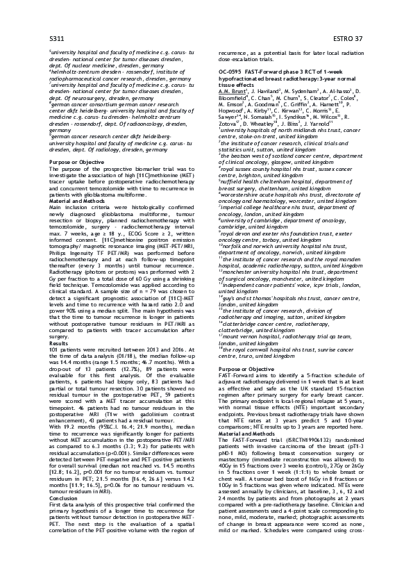 (PDF) OC-0595: FAST-Forward phase 3 RCT of 1-week hypofractionated ...