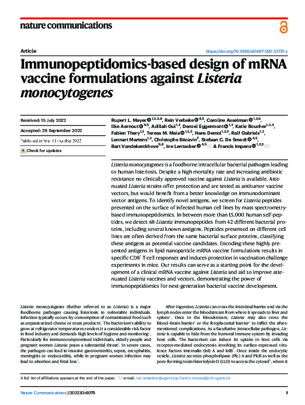 (PDF) Immunopeptidomics-based design of mRNA vaccine formulations ...
